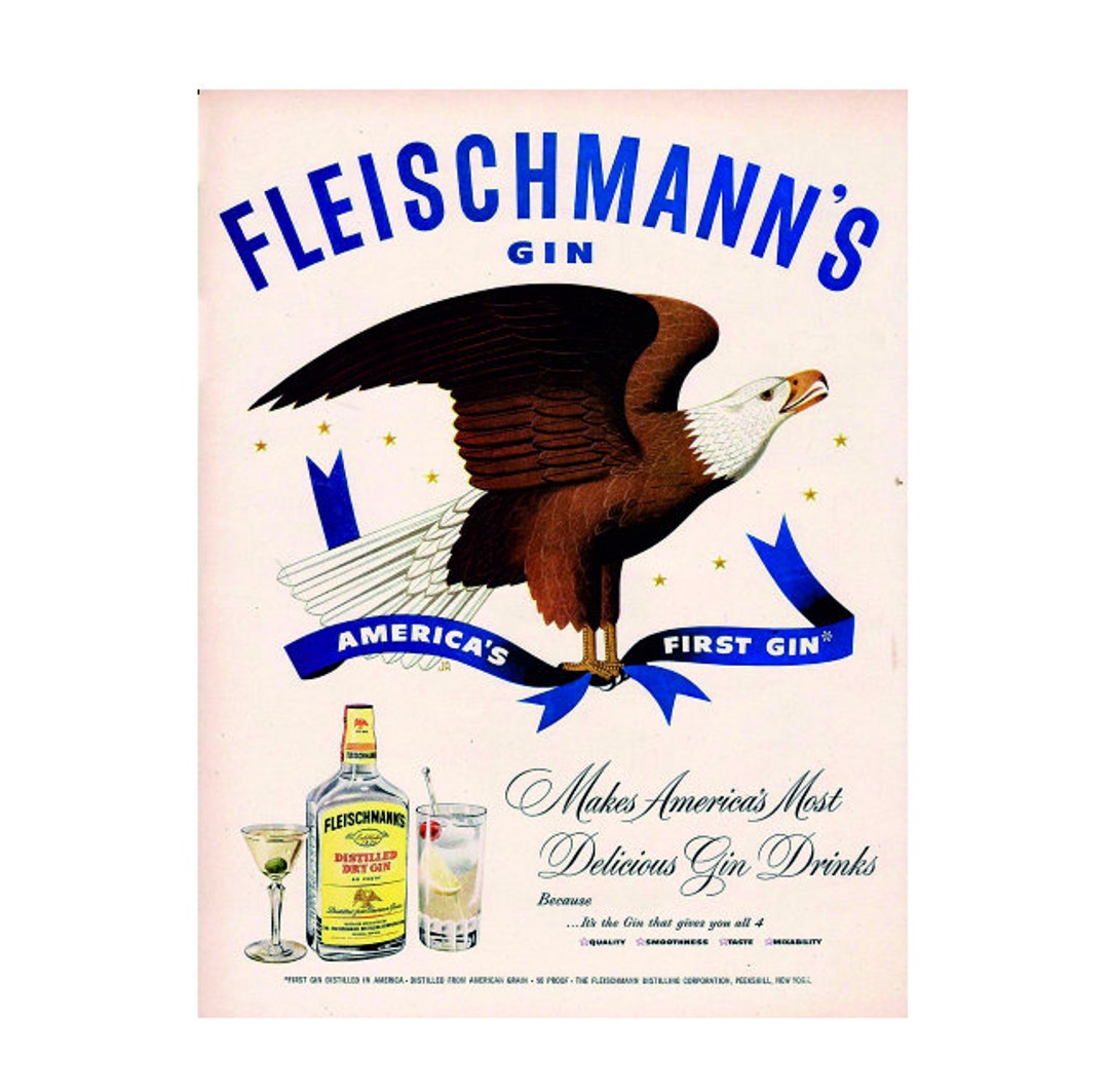 America's Most Delicious Dry Gin Eagle Metal Advertising - Etsy