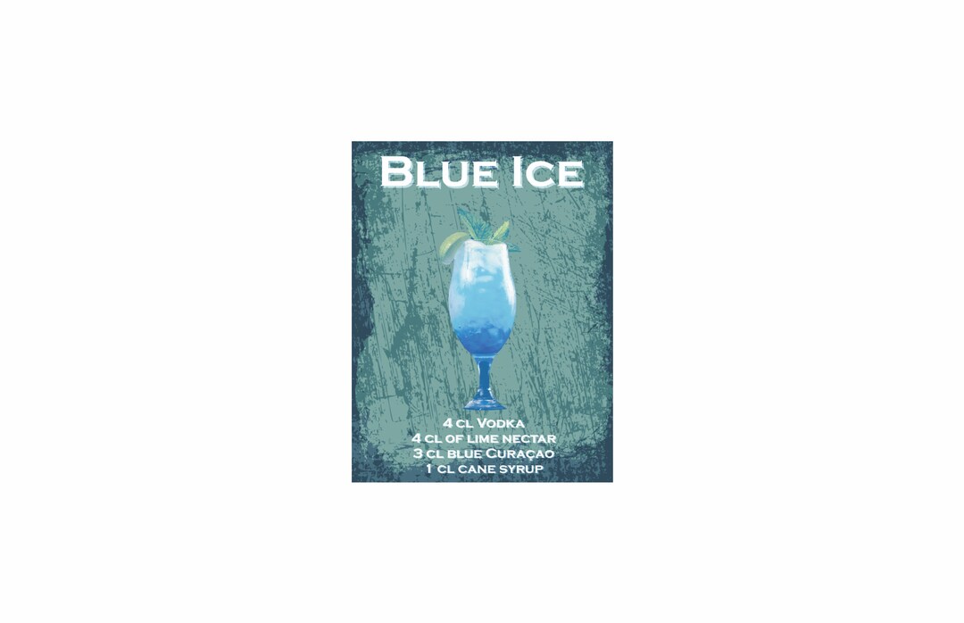 Blue Ice Cocktail Alcohol Drink Man Cave Metal Advertising - Etsy