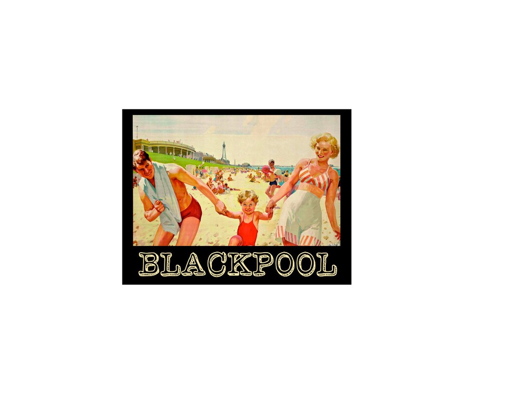Blackpool Travel Poster Man Cave Metal Advertising Wall Plaque Sign or ...