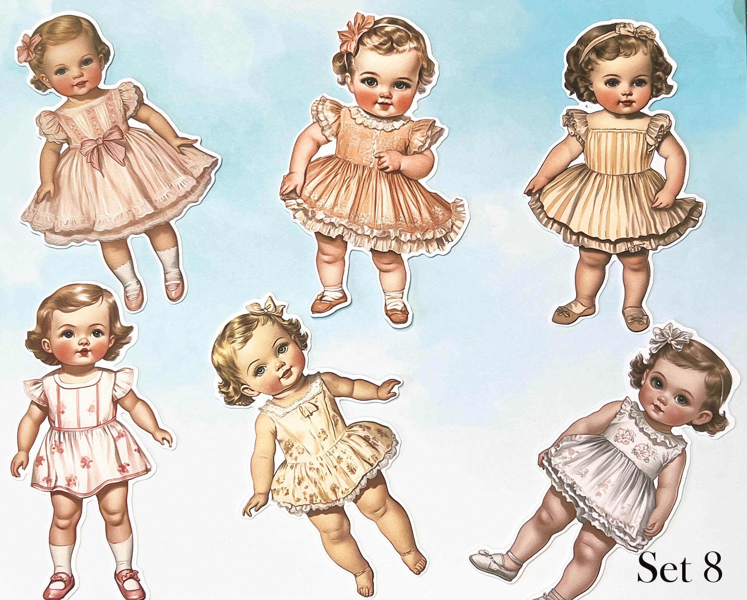 Vintage Style Baby Paper Dolls - 5 Inch Fussy Cut Ephemera, Set of 6 - Etsy