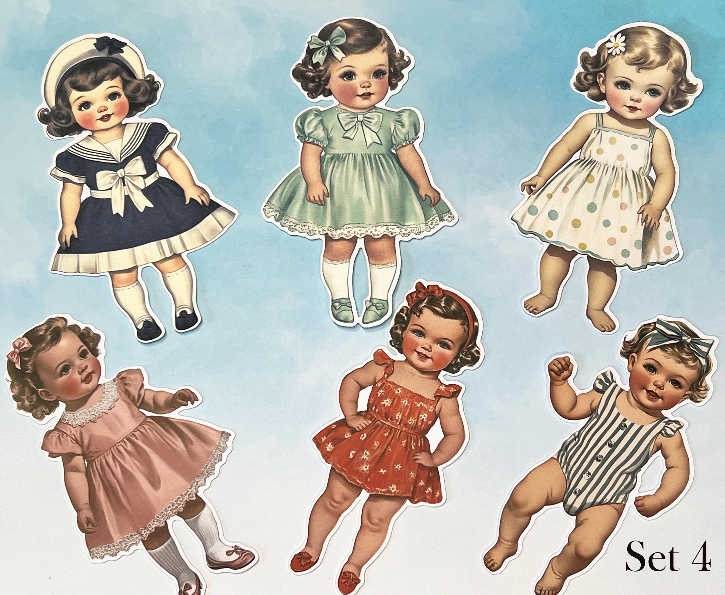 Vintage Style Baby Paper Dolls - 5 Inch Fussy Cut Ephemera, Set of 6 - Etsy