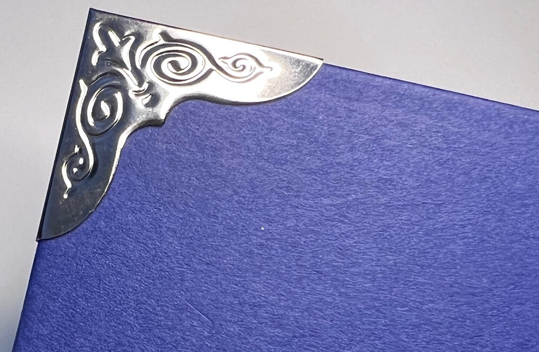 Set of Four Book Corners, Silver Tone Metal Embellishments for the ...