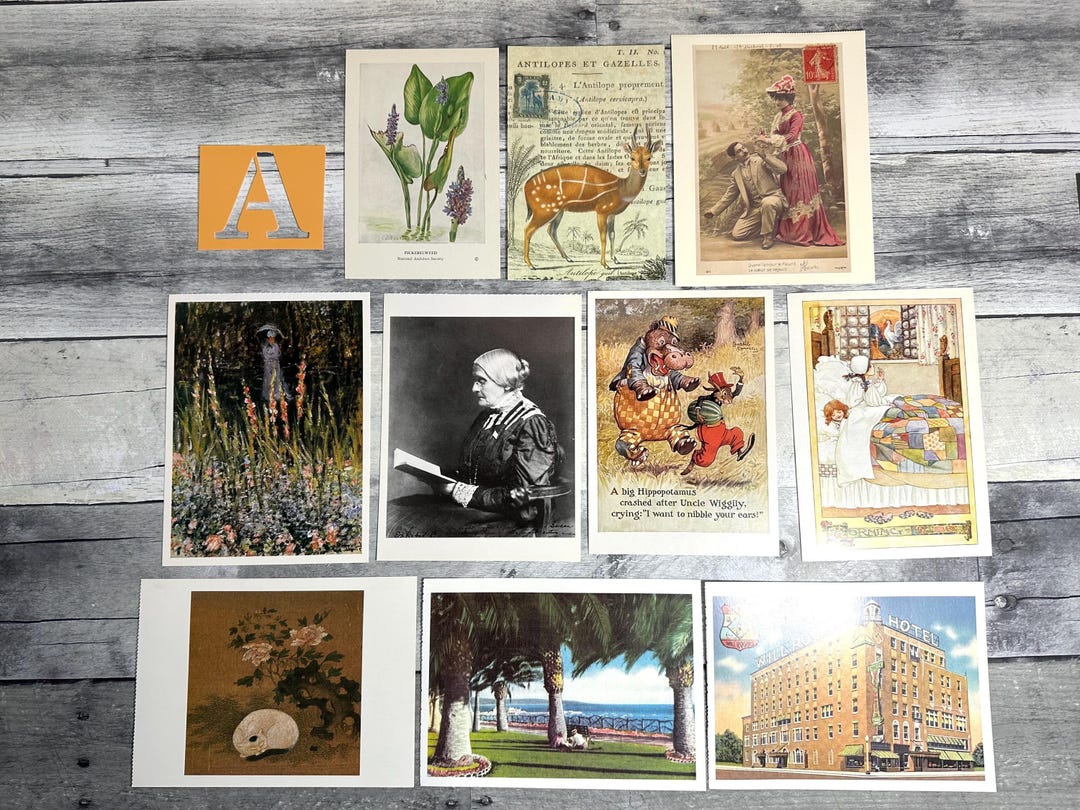 Vintage Postcards Mix of Photographs and Paintings and Illustration ...