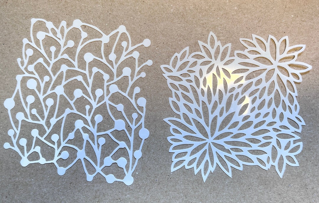 Set of 8 Washable Freeform Edge Stencils, 4-5 Inches for Mixed Media ...