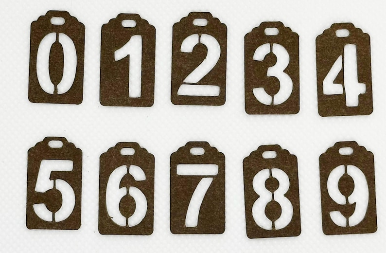 Kraft-tex Number Tags: Brown Die Cut Stencils for Journals - Etsy
