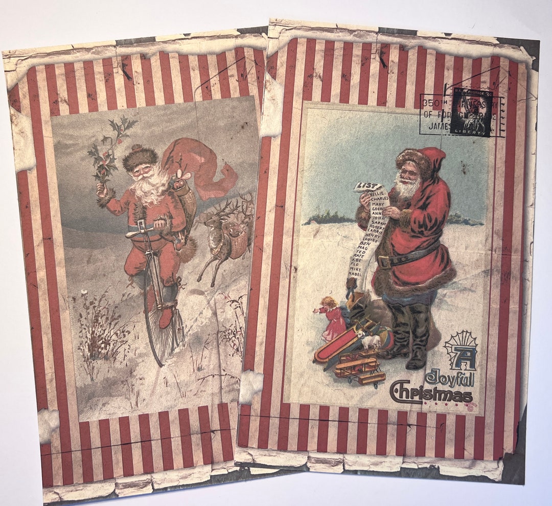Vintage Style Christmas Paper Pack, Old Time Images on Cardstock or ...