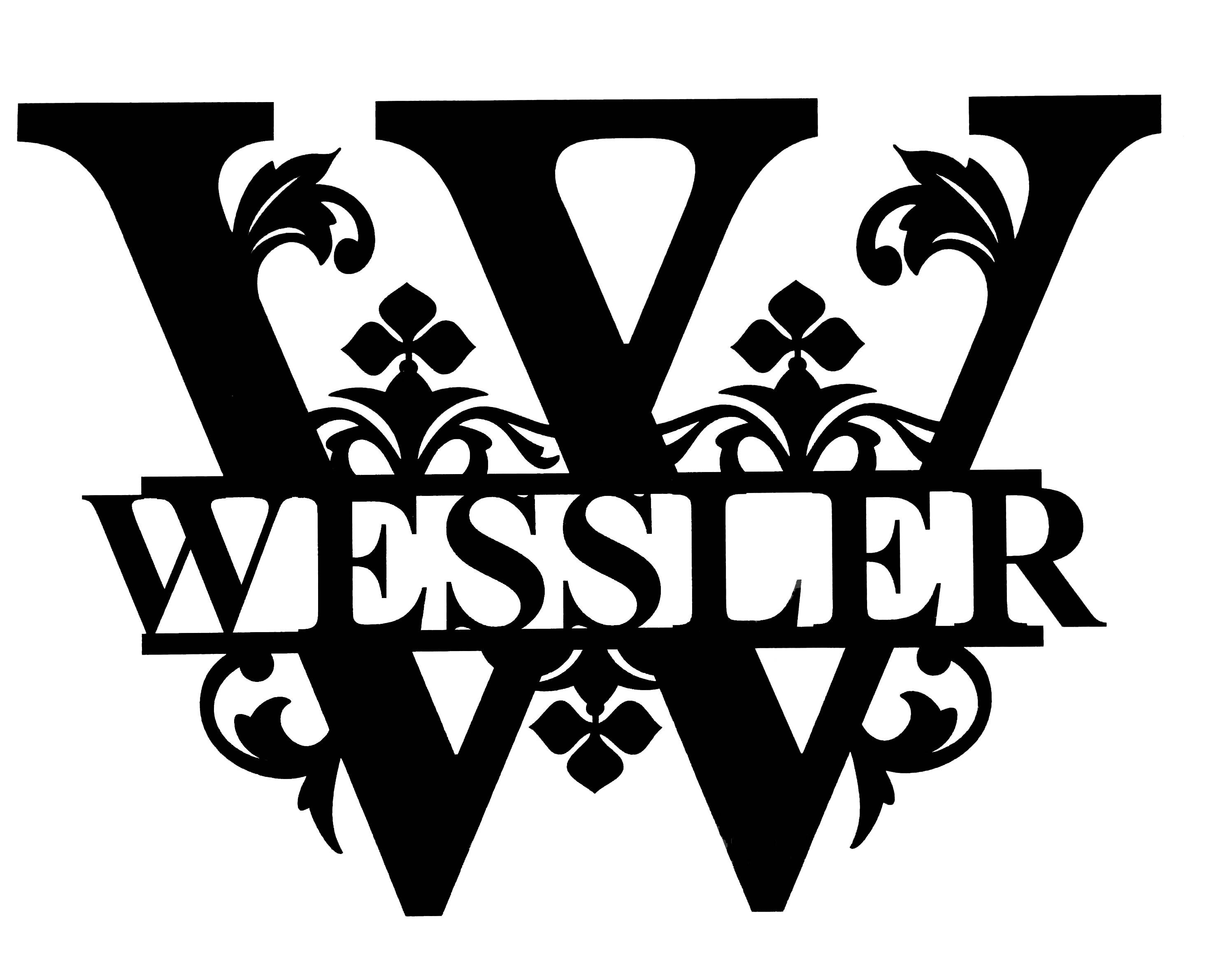 Personalized Fancy Regal Split Letter Monogram Plasma Cut - Etsy