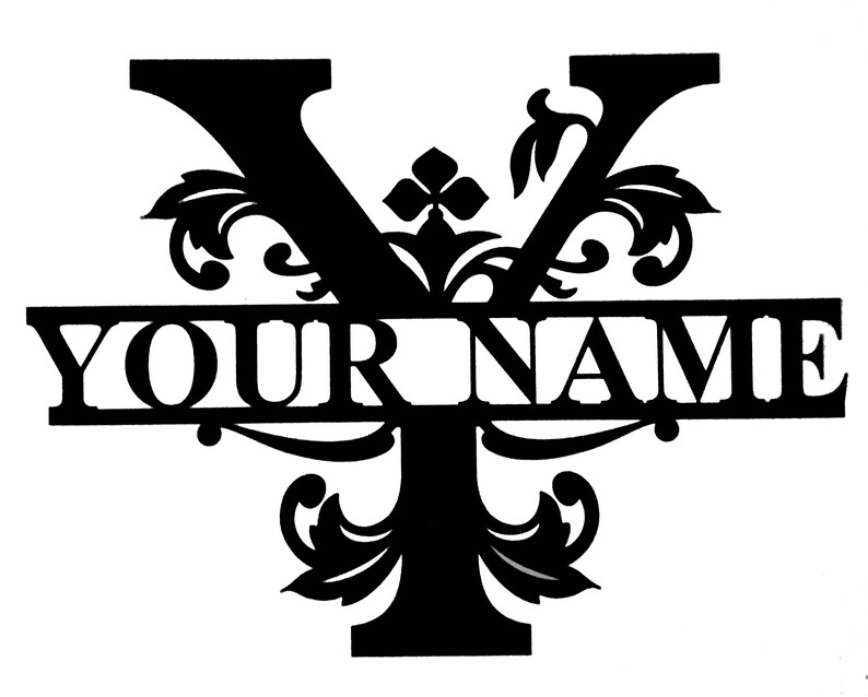Personalized Fancy Regal Split Letter Monogram Plasma Cut - Etsy