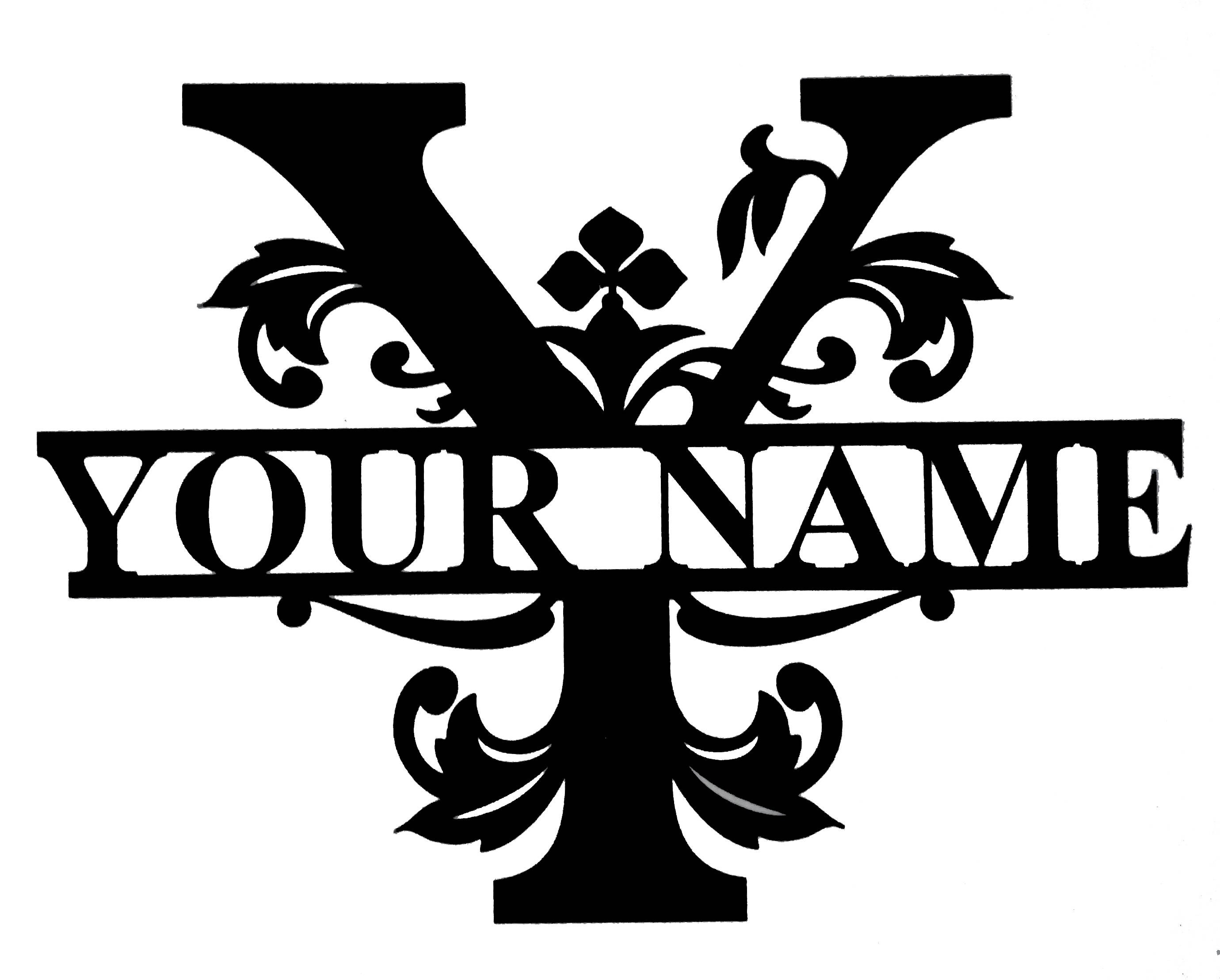 Personalized Fancy Regal Split Letter Monogram Plasma Cut - Etsy