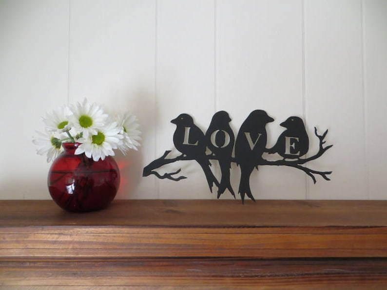 Love Birds CNC Plasma Cut Metal Art Wall - Etsy Sweden