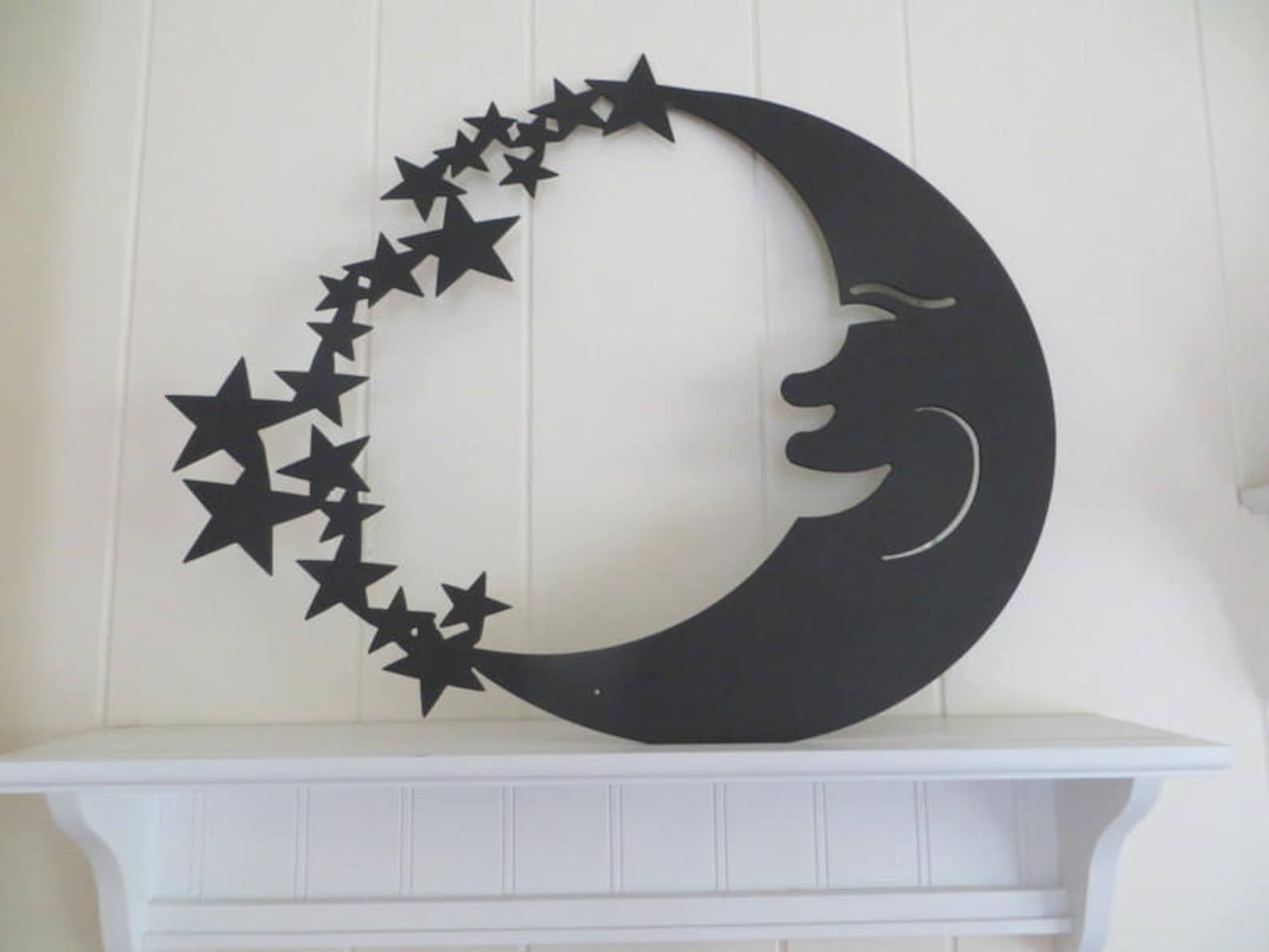 CNC Custom Plasma Cut Half Moon and Stars Metal Art Sign, Nursery Gift ...