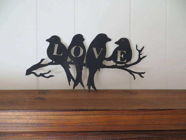 Love Birds CNC Plasma Cut Metal Art Wall | Etsy