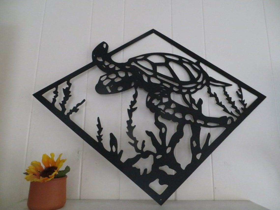 Aluminum Sea Turtle CNC Plasma Cut Custom Metal Art Wall - Etsy Canada