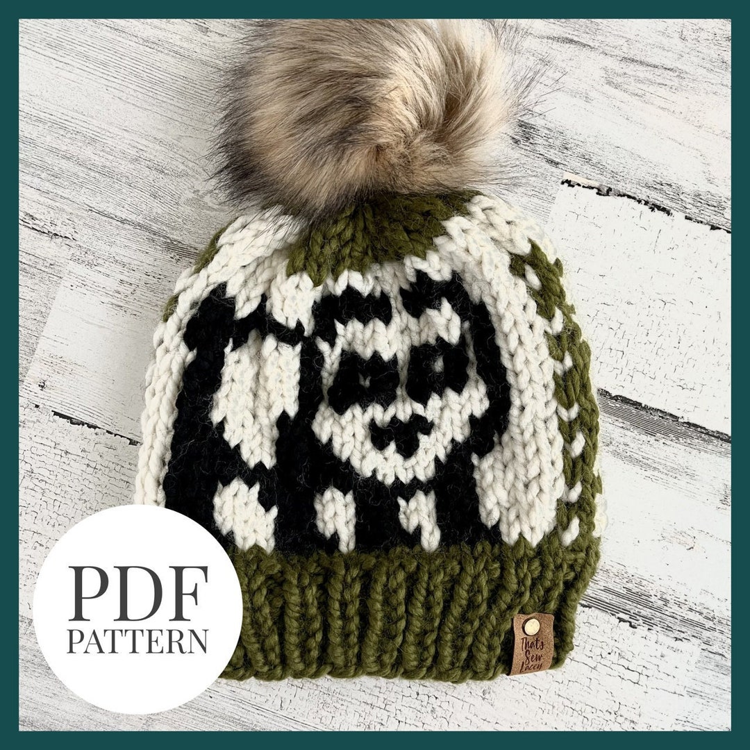 PDF Pattern ONLY the Hungry Panda Beanie Knitting Pattern, Winter Hat ...