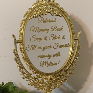 Ornate Mirror With Decal Inscription/wedding Guestbook Mirror Sign ...