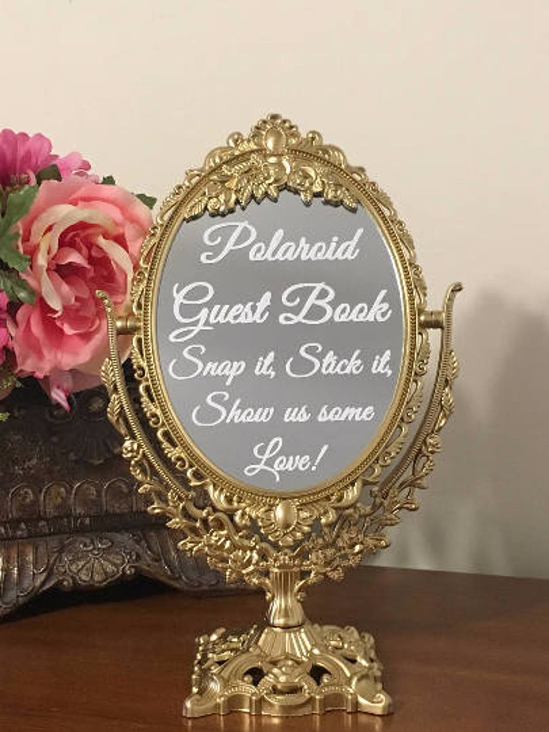 Ornate Mirror With Decal Inscription/wedding Guestbook Mirror Sign ...