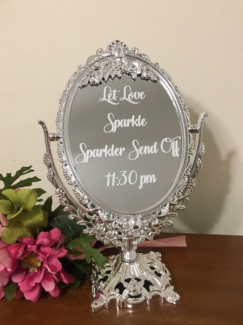 Mirror With Decal Inscription/sparkler Send Off/wedding Escort - Etsy
