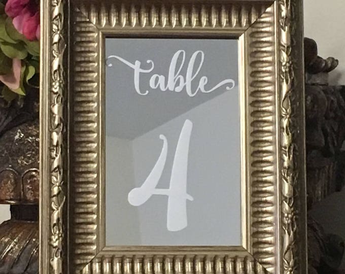 Set of 12 4"x 6" Mirror Table Numbers/beautiful Framed Mirrored Table ...