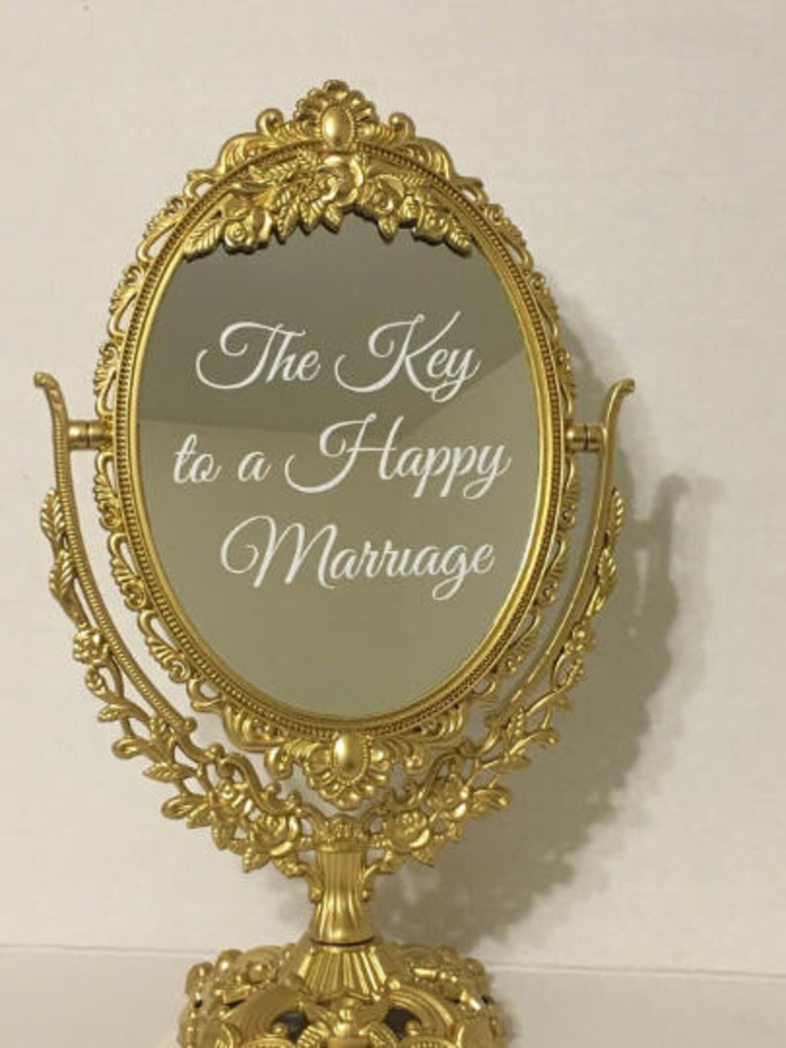 Mirror With Decal Inscription/the Key to a Happy | Etsy
