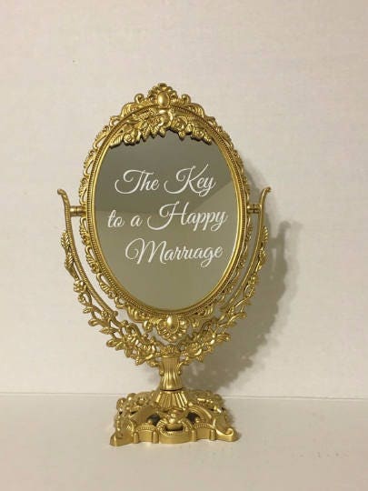 Mirror With Decal Inscription/the Key to a Happy | Etsy