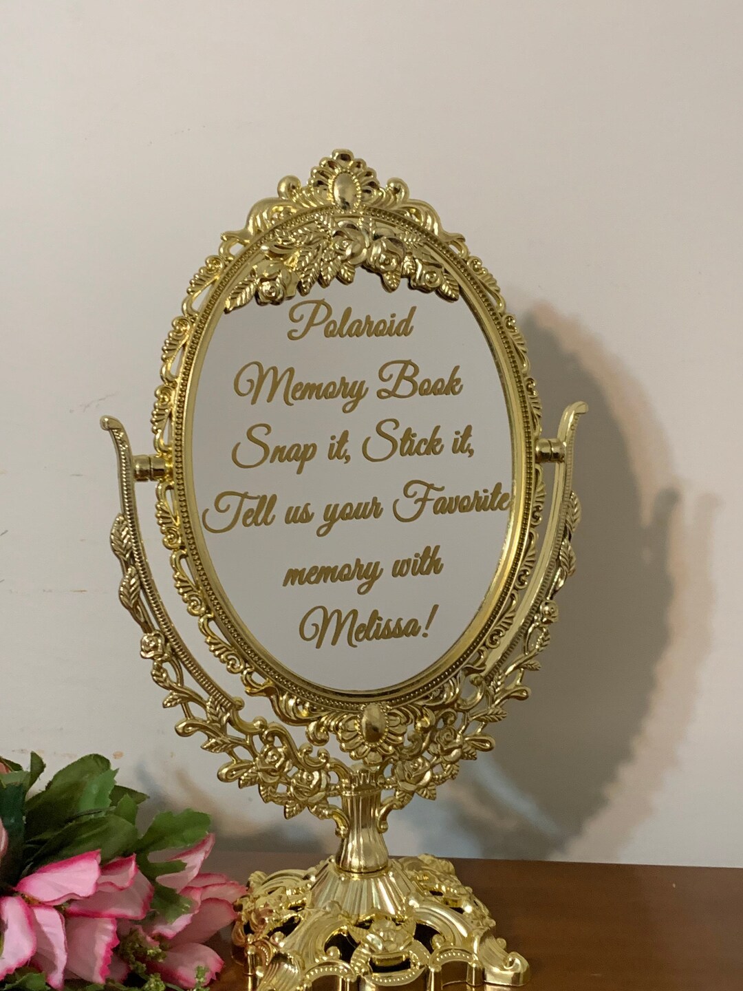 Ornate Mirror With Decal Inscription/wedding Guestbook Mirror Sign ...
