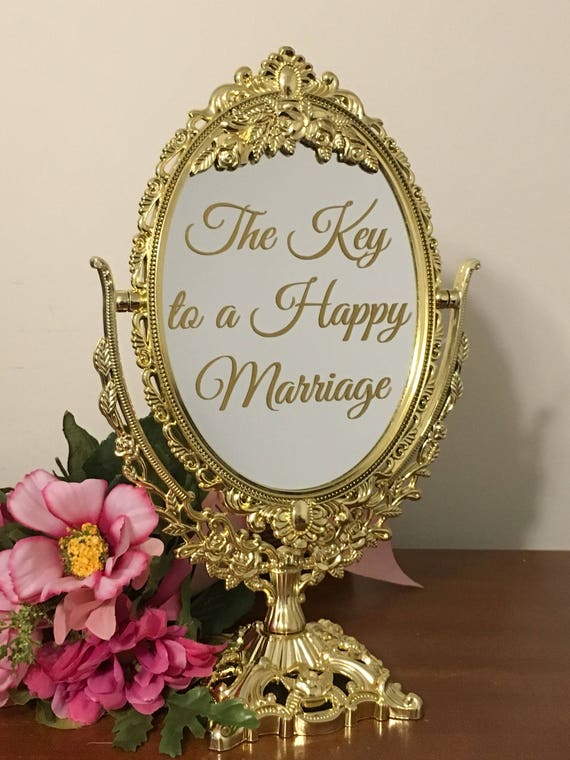 Mirror With Decal Inscription/the Key to a Happy | Etsy