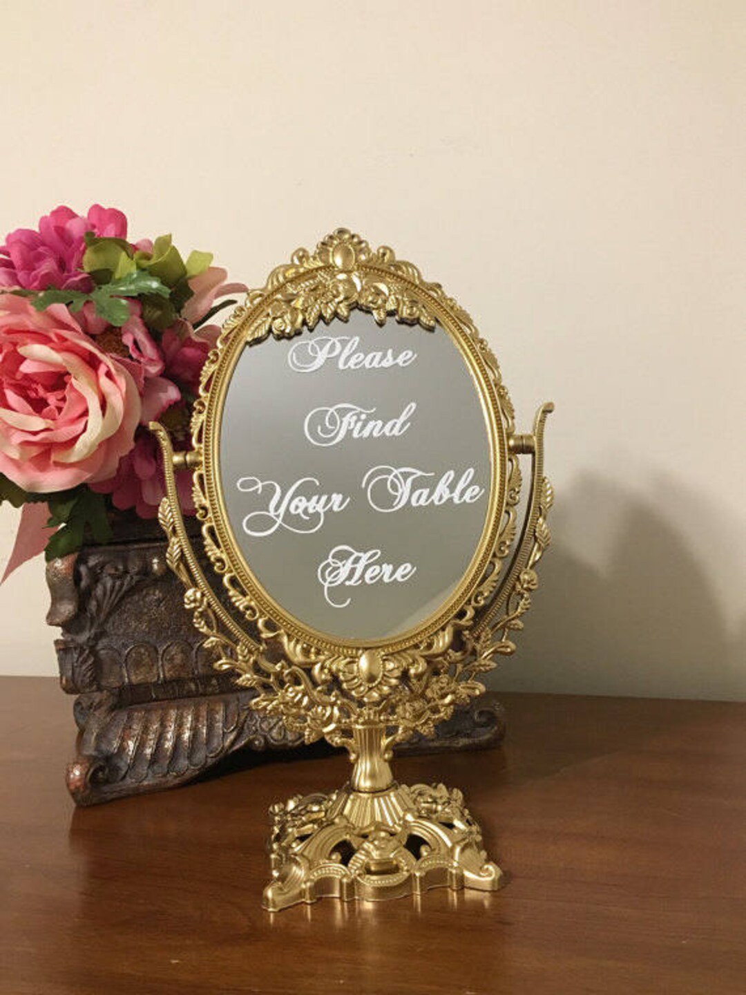 Mirror With Decal Inscription/please Find Your Table Here Mirror Sign ...