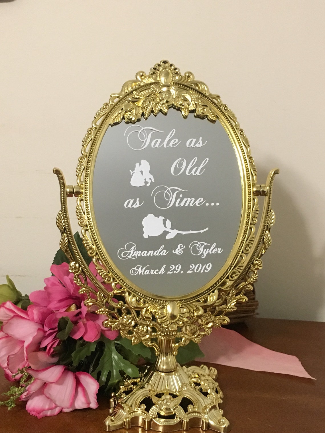 Ornate mirror with custom inscription/Fairytale mirror with | Etsy