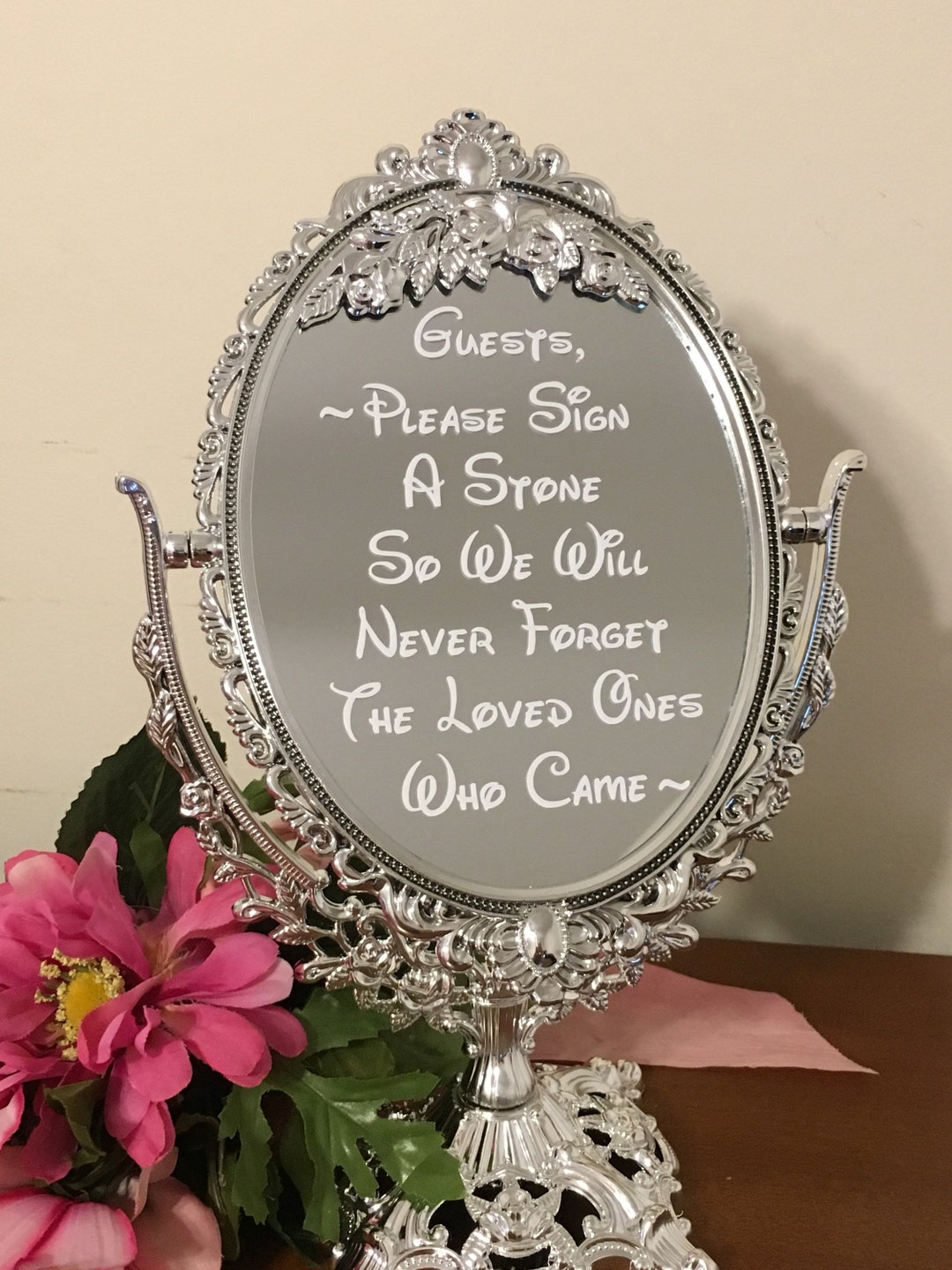 Mirror With Decal Inscription/guestbook/guests Please Sign a - Etsy