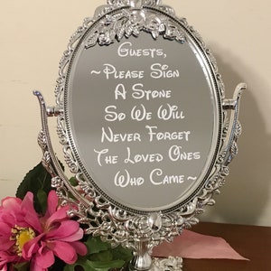 Mirror With Decal Inscription/guestbook/guests Please Sign a - Etsy