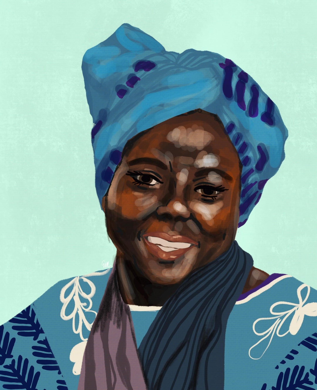 Wangari Maathai - Original Illustration, Art Print, Art Poster, Home ...