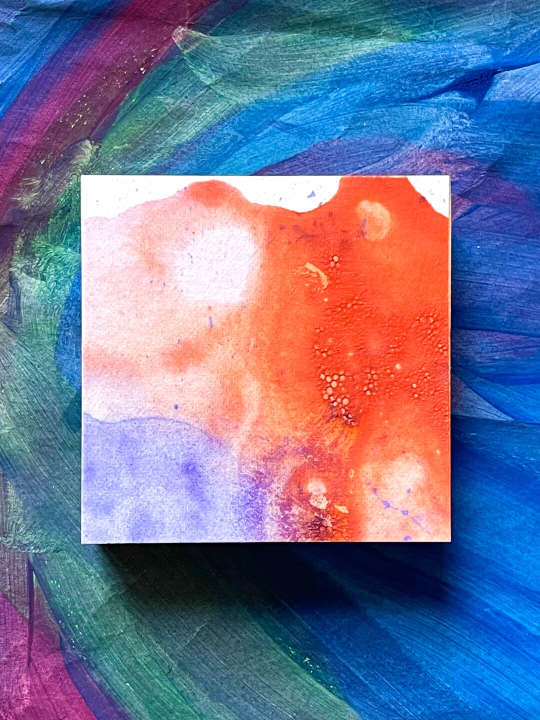 Upcycled Art Block Abstract Kids Art Small Art Piece Home Decor ...