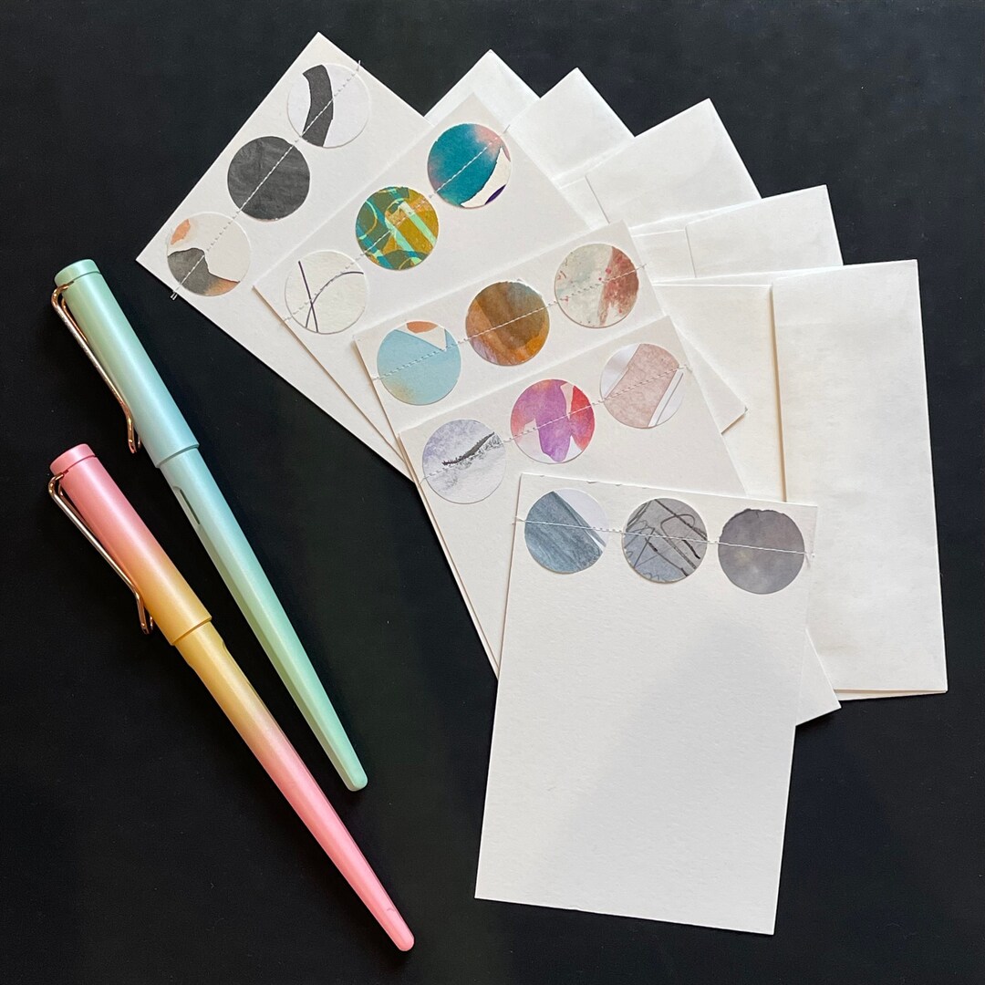 Upcycled Dot Note Cards Set of 5 With Envelopes - Etsy