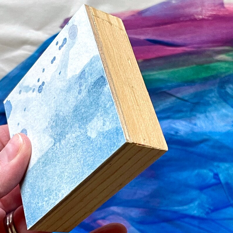 Upcycled Art Block Abstract Kids Art Small Art Piece Home Decor ...