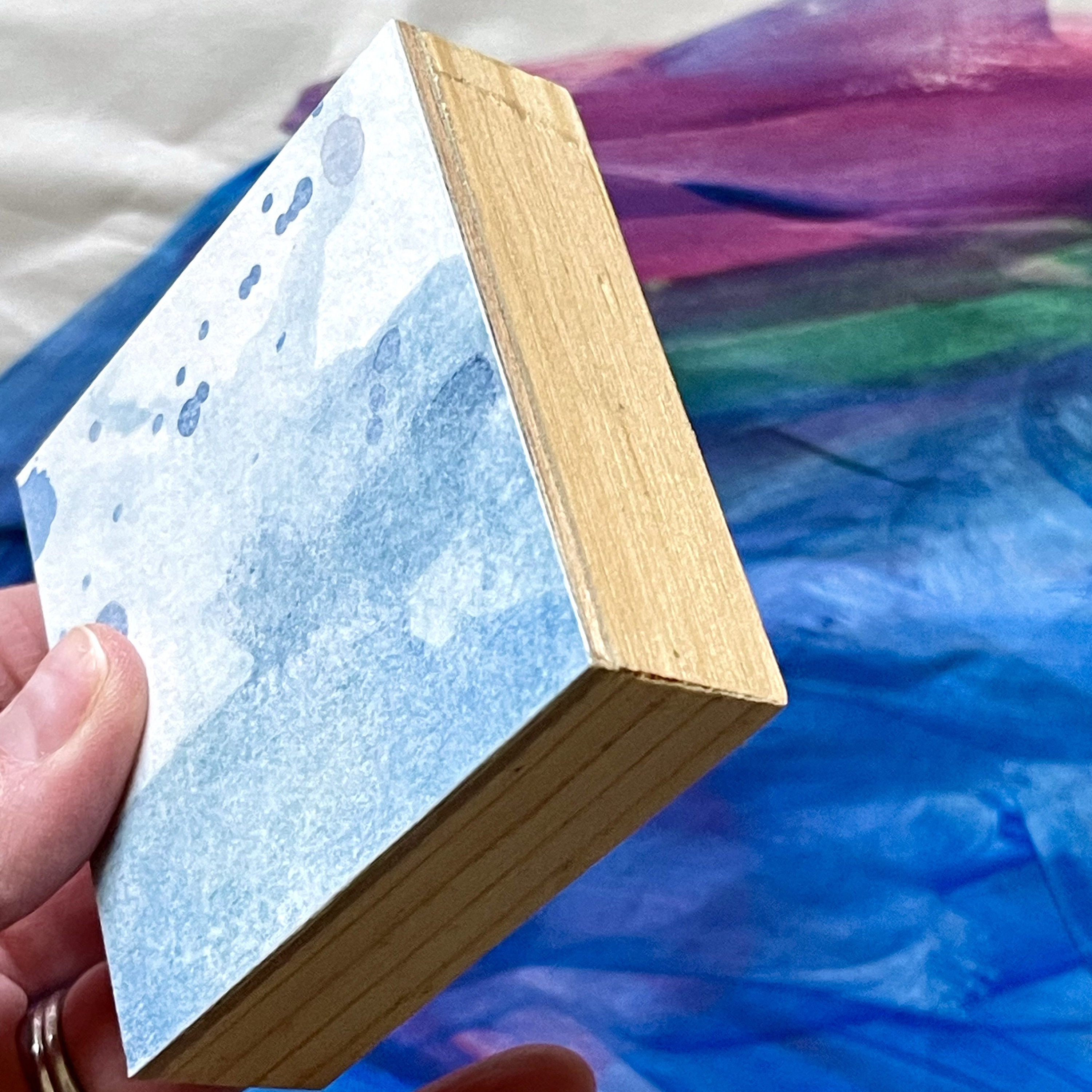 Upcycled Art Block Abstract Kids Art Small Art Piece Home Decor ...