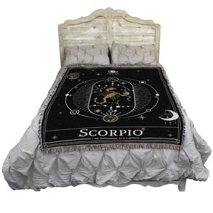 Scorpio Horoscope Tarot Card, Constellation Pattern, Textured Woven ...