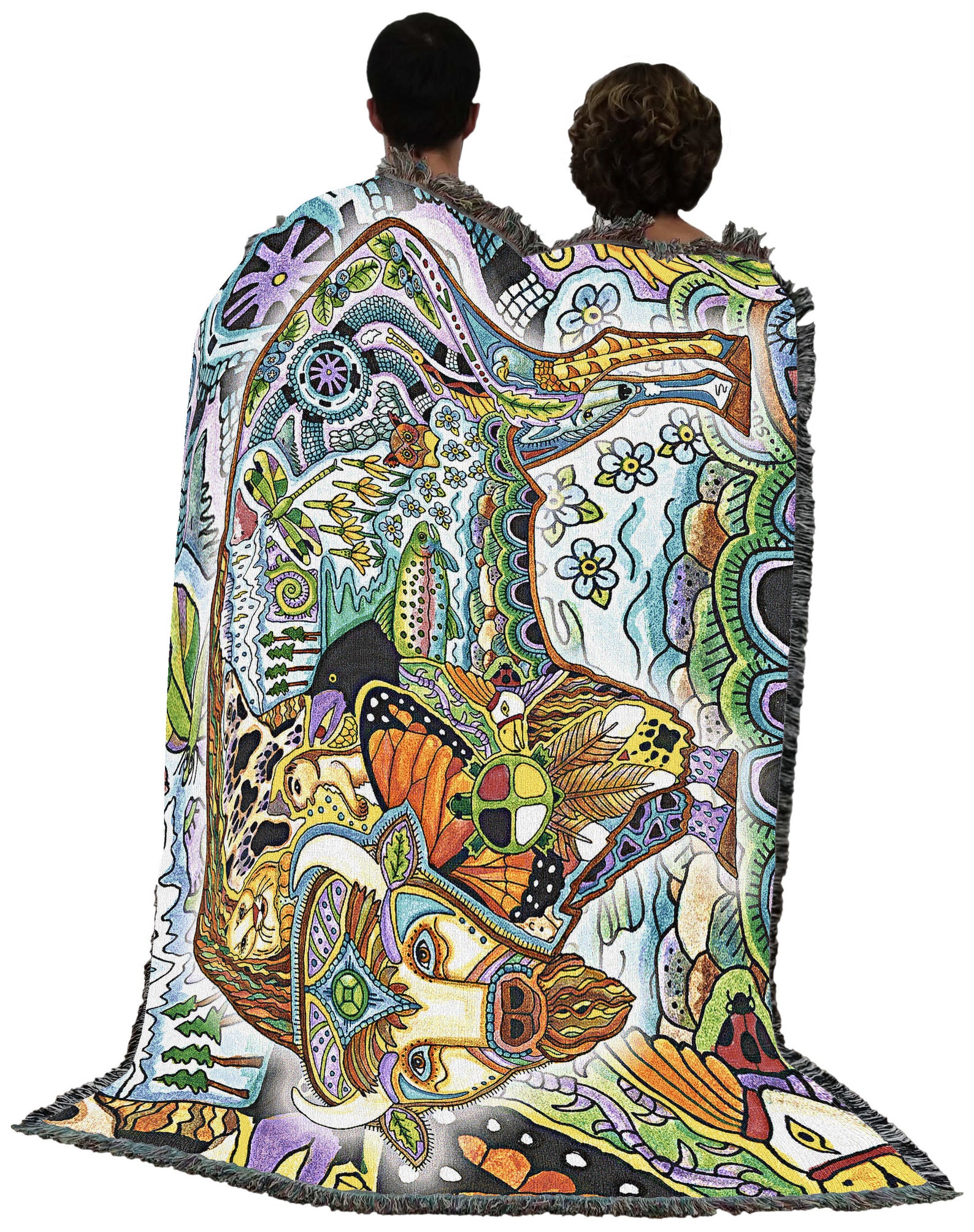 Bison Woven Tapestry Blanket, Native American Inspired, Pacific ...