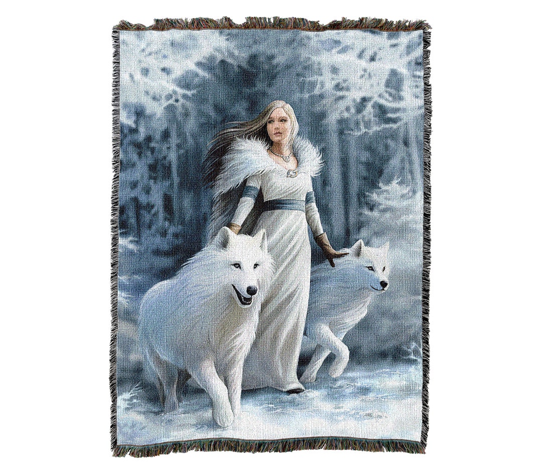 Winter Guardians White Wolves Blanket by Anne Stokes Fae Fairies ...