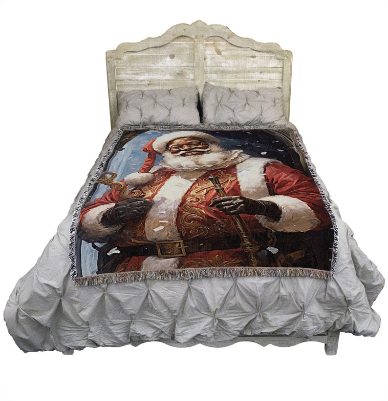 Jolly Santa - Imagine It Images - Cotton Woven Blanket Throw - Made in ...