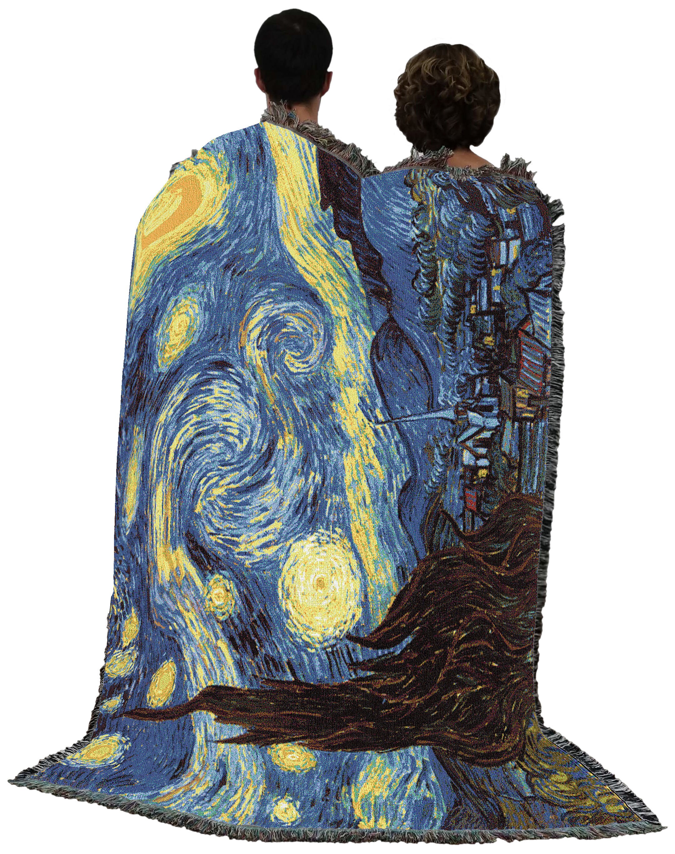 Starry Night Woven Tapestry Throw Blanket by Vincent Van Gogh, Large ...