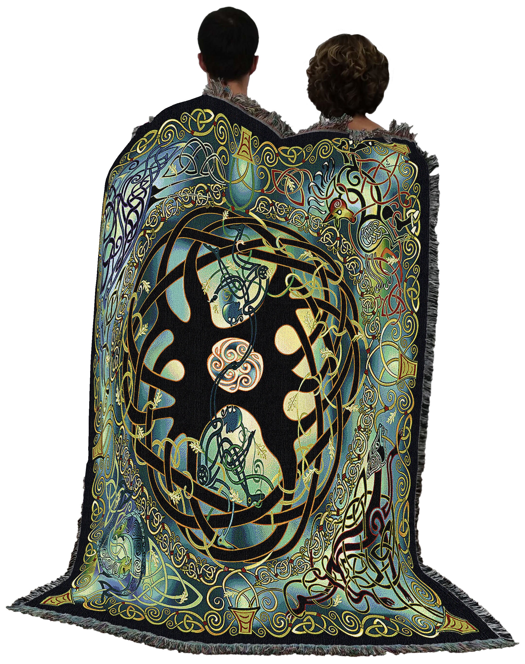 Irish Celtic Tree of Life Woven Tapestry Throw Blanket by Jen - Etsy