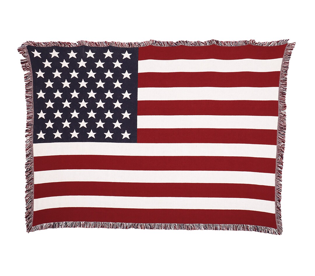 American Flag Woven Tapestry Throw Blanket, Large Soft Comforting ...