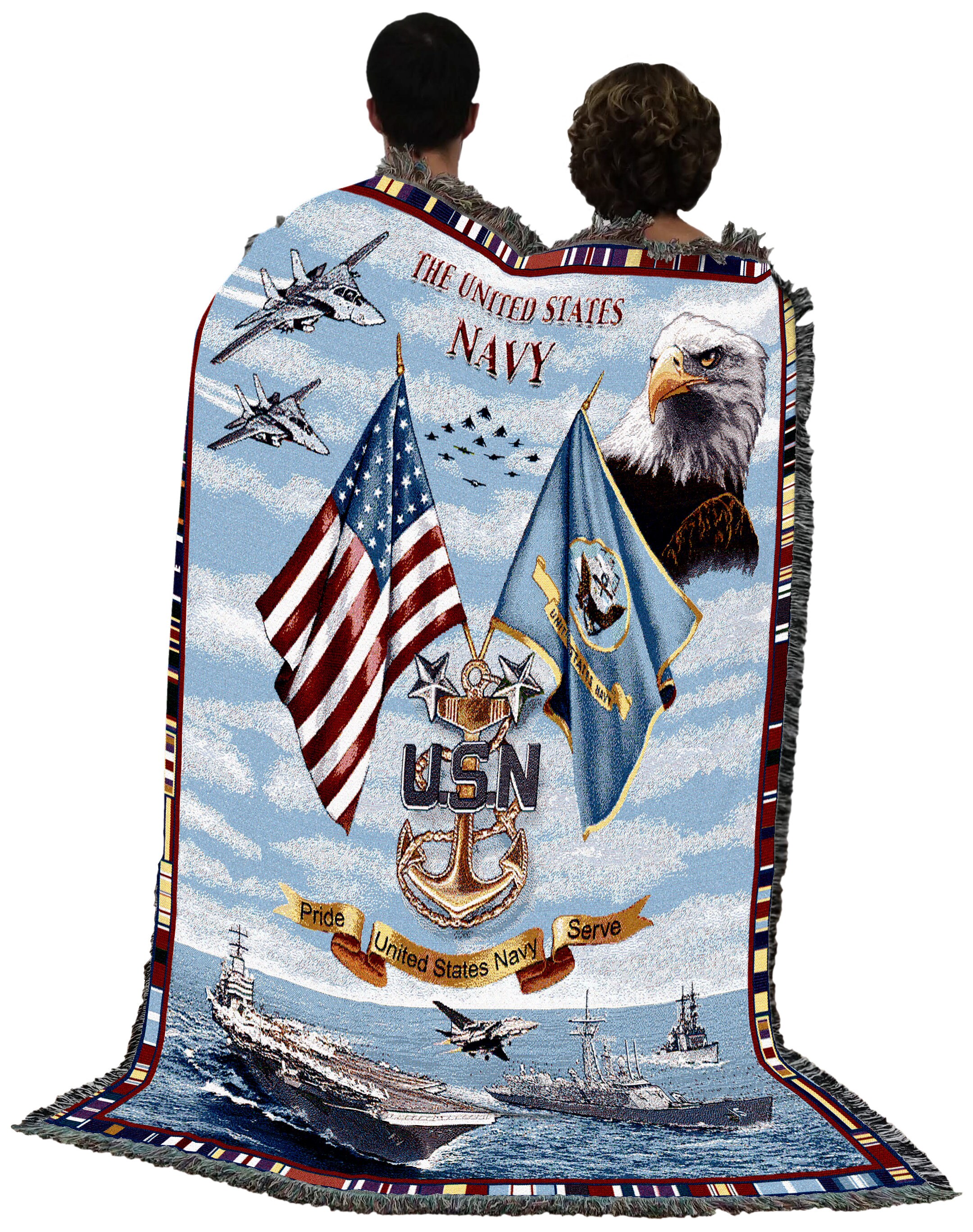 US Navy Cotton Woven Blanket Throw Made in the USA 72x54 - Etsy