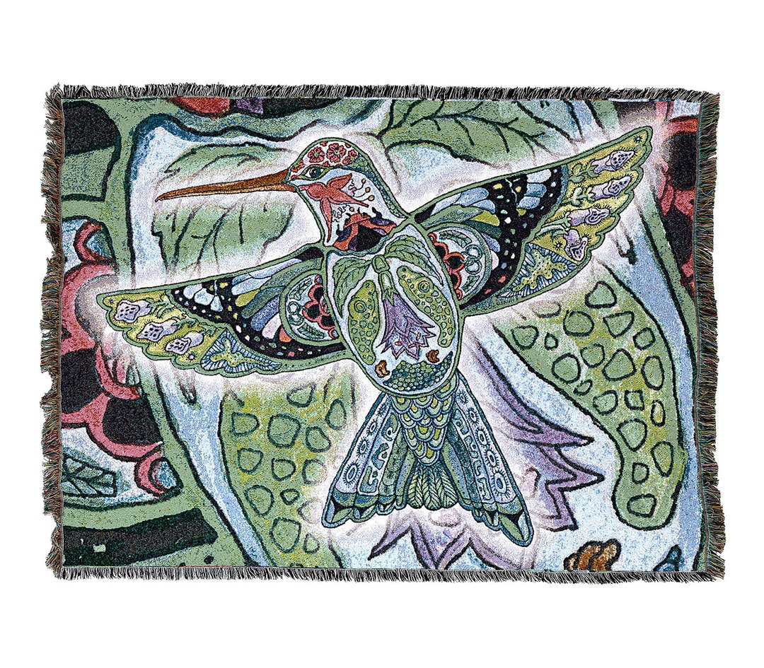 Hummingbird Woven Tapestry Blanket, Native American Inspired, Pacific ...