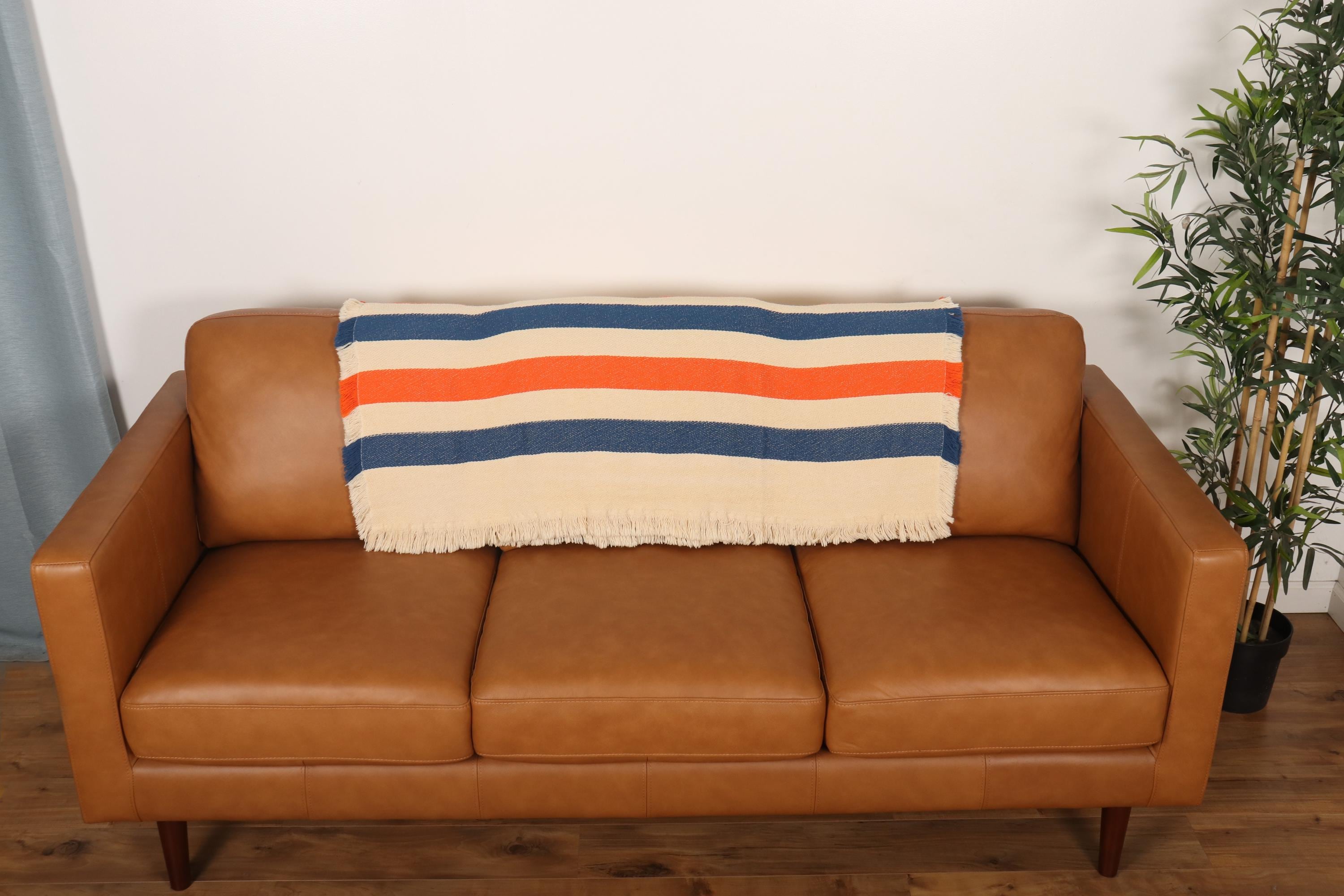 University of Florida Stripe Woven Throw - Creme Blanket With Orange ...