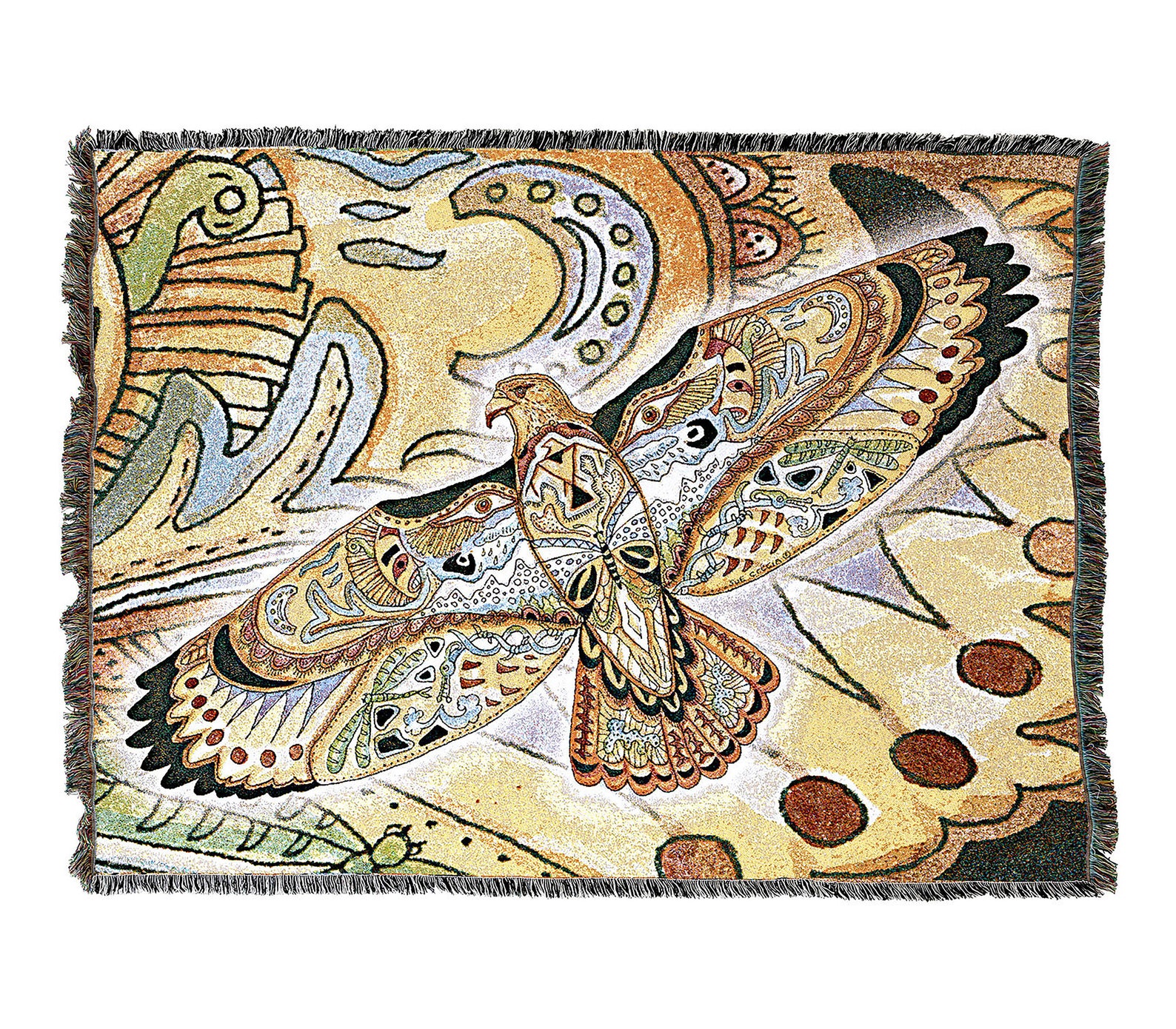 Hawk Woven Tapestry Blanket Native American Inspired Pacific | Etsy