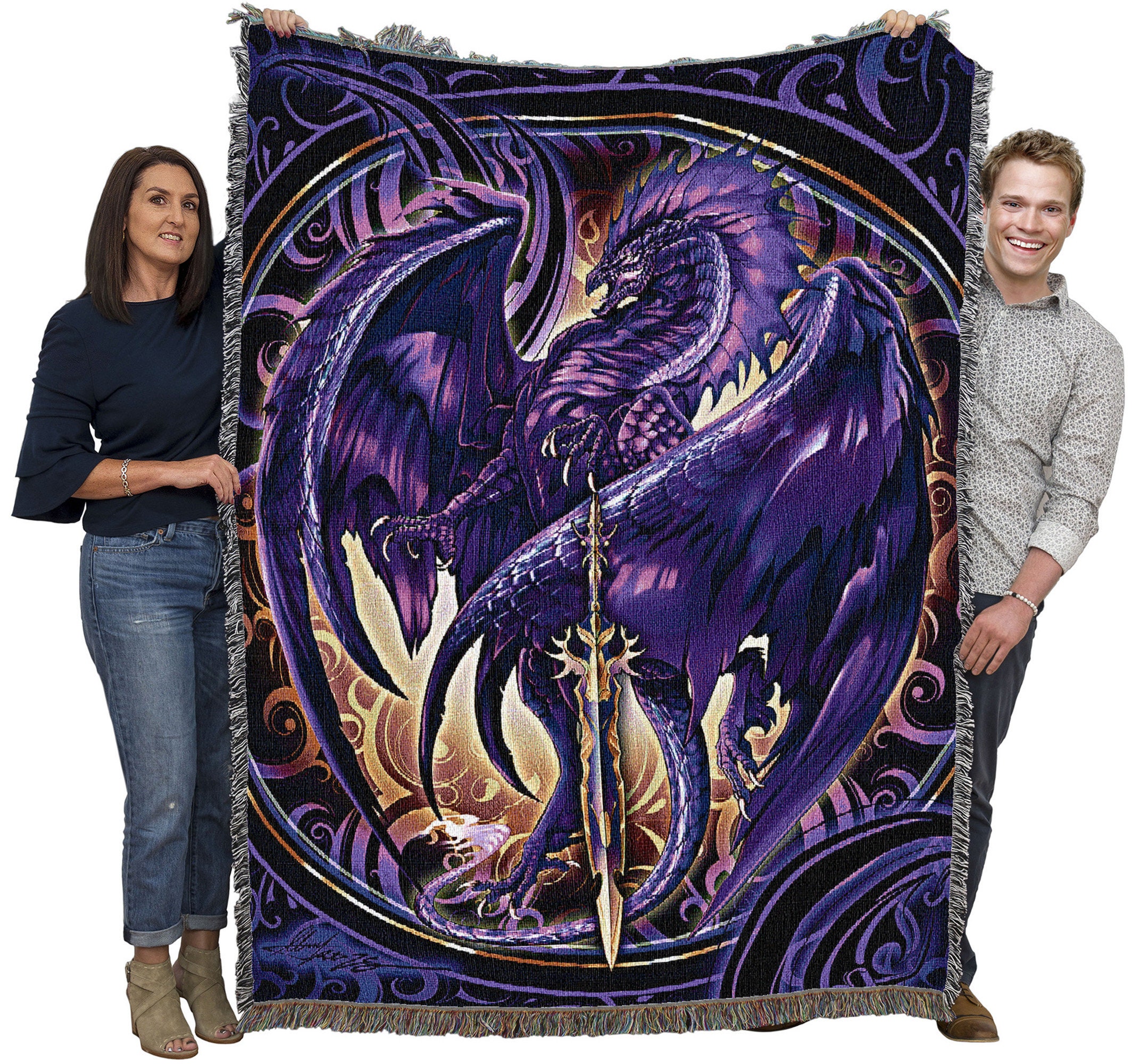 Netherblade Fantasy Dragon Ruth Thomas Cotton Woven - Etsy