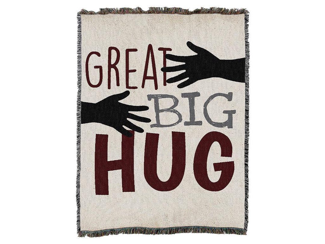 Great Big Hugs Cotton Woven Blanket Throw - Made in the USA (72x54) - Etsy