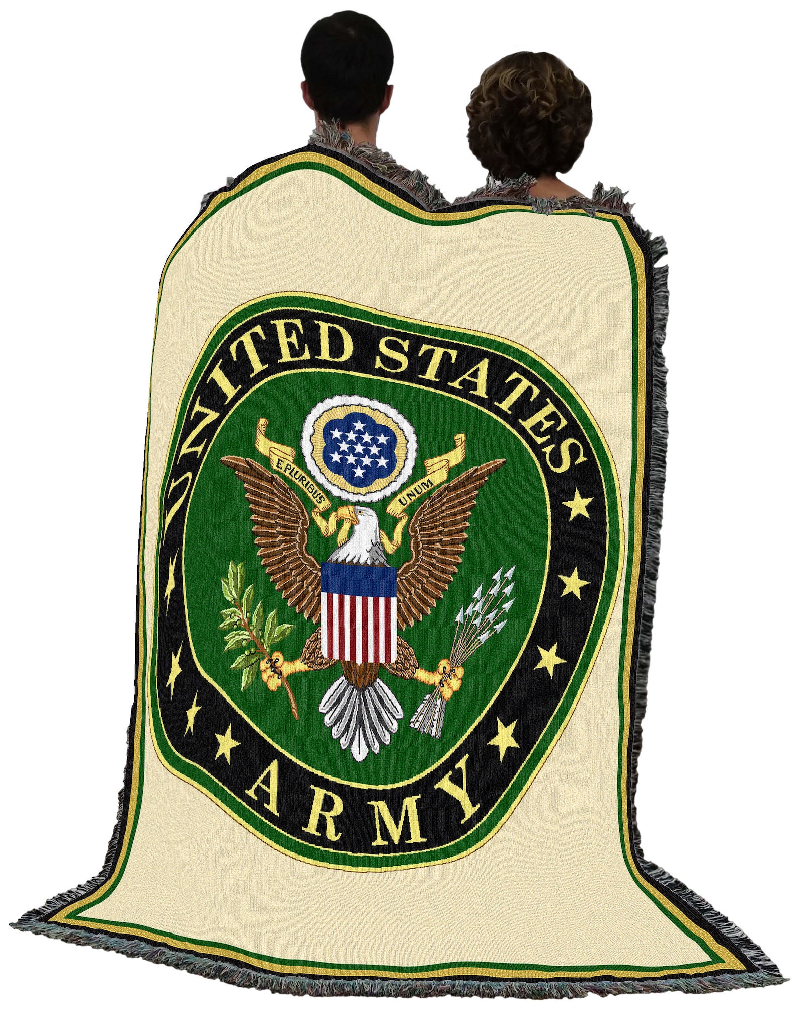 US Army -military Service Mark Seal - Cotton Woven Blanket Throw - Made ...