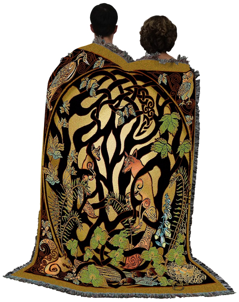 Woodland Fox and Forest Animals Celtic Jen Delyth Cotton | Etsy